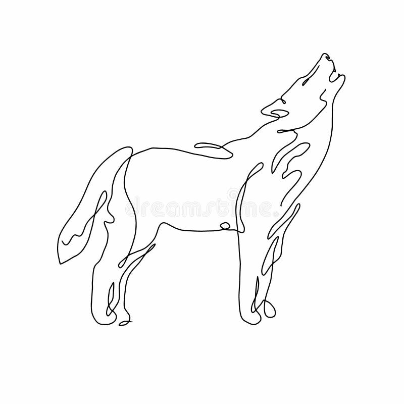 Wolf Continuous Line Stock Illustrations – 259 Wolf Continuous Line ...
