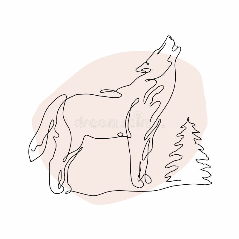 Wolf Continuous Line Stock Illustrations – 259 Wolf Continuous Line ...