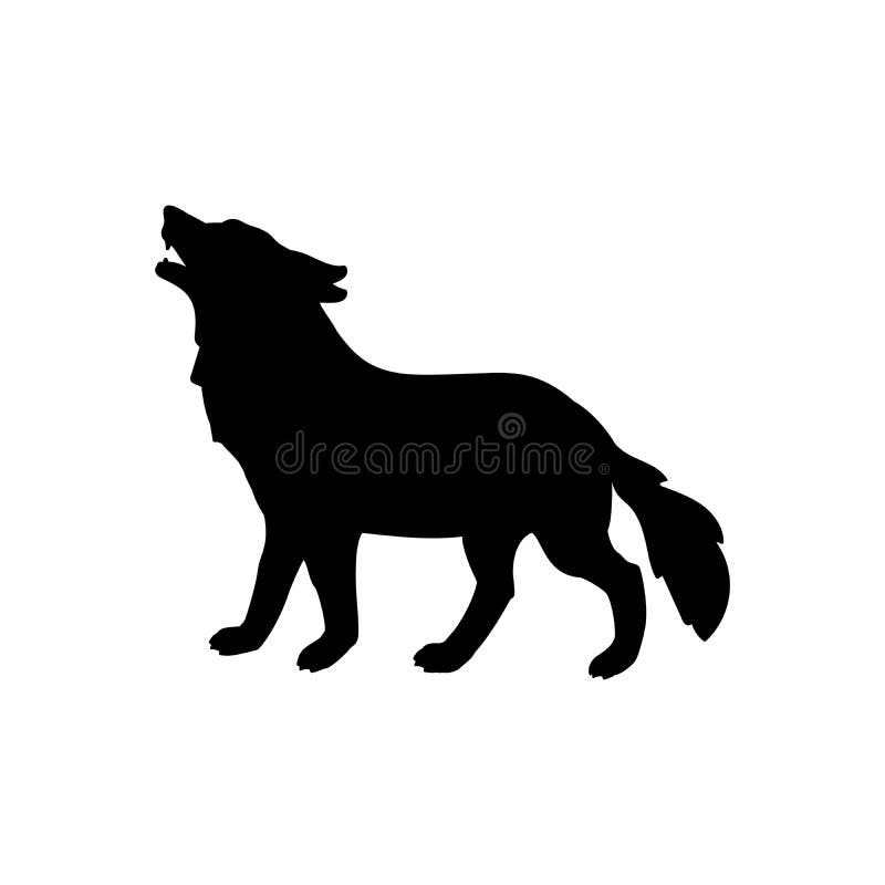 Silhouette of Two Wolves. the Wolf Family Stock Vector - Illustration ...