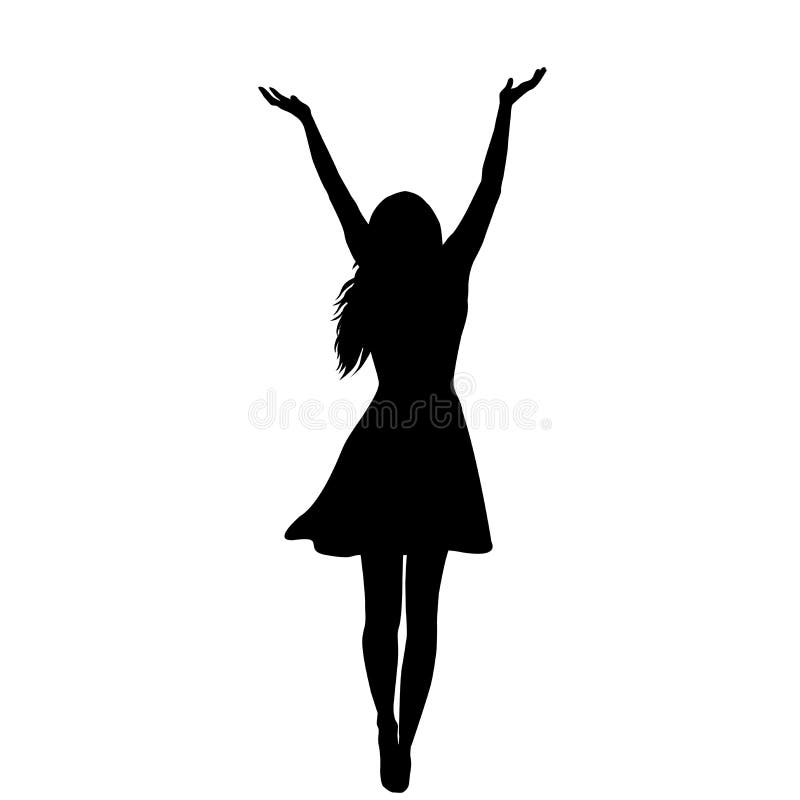 Female Silhouette Arms Raised Stock Illustrations 340 Female