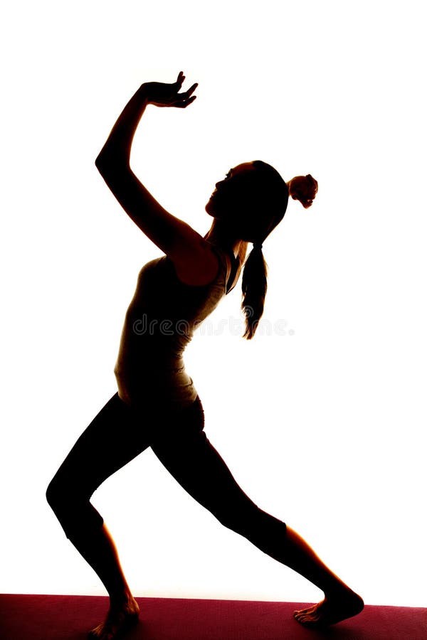Silhouette Woman Dance Lean Back Hands Up Stock Image - Image of beauty ...