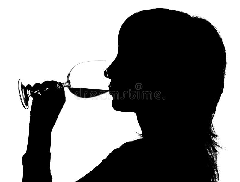 Silhouette Of The Woman Drinking Royalty Free Stock Photos - Image ...