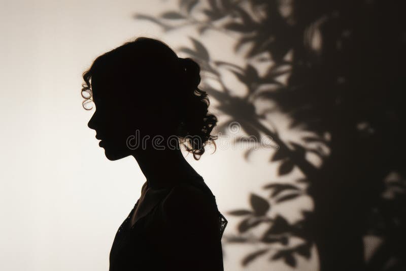 The Silhouette of a Woman in Front of a Tree Stock Illustration ...
