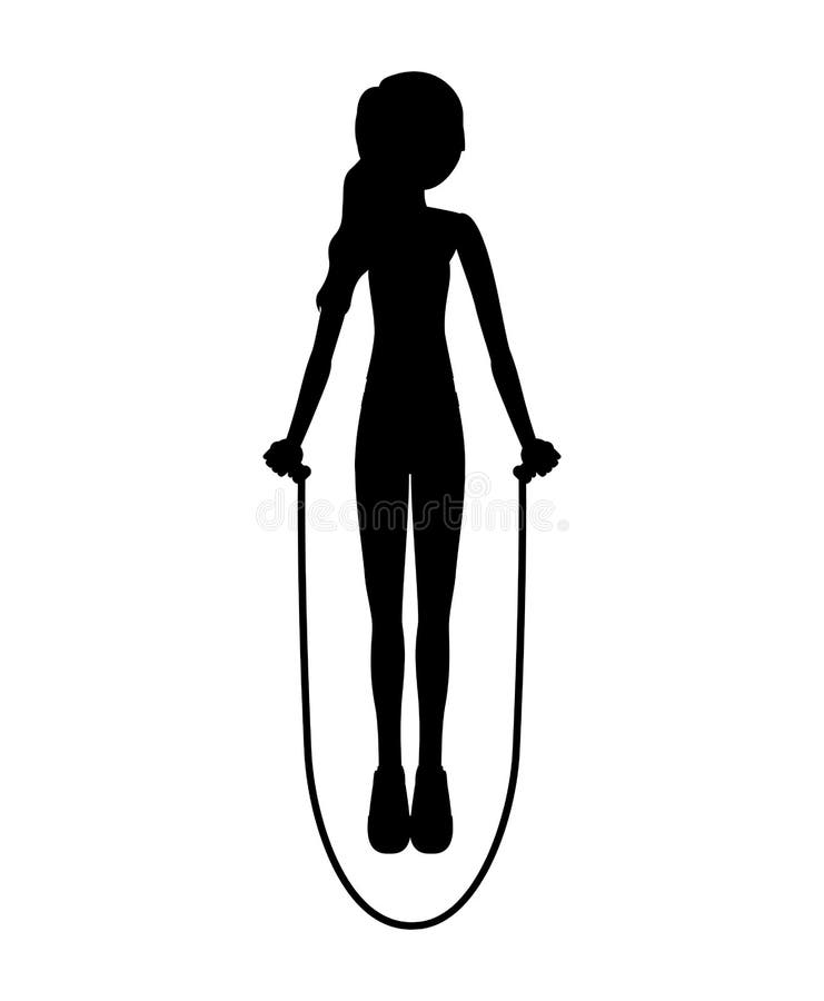 Girl Jump Rope Silhouette Stock Illustrations – 289 Girl Jump Rope ...