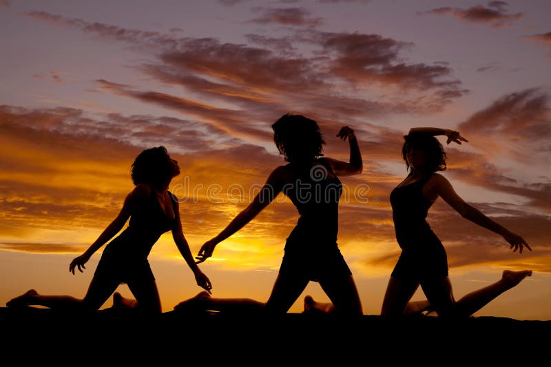 Silhouette Woman on Knees Dance Moves Stock Photo - Image of gorgeous ...