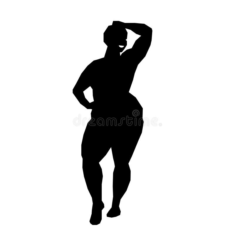 Silhouette of a Woman Plus Size Stock Vector - Illustration of digital ...