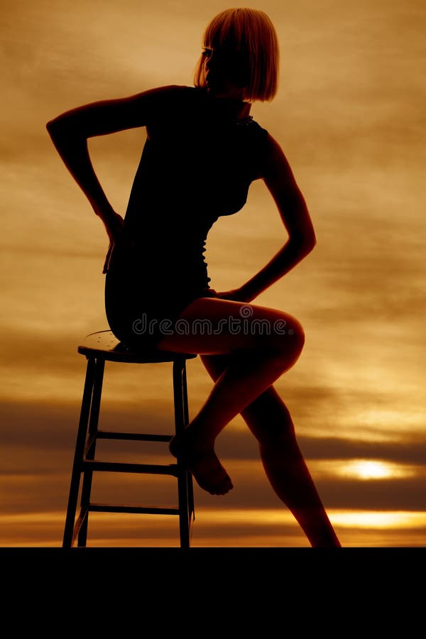 Girl Sitting Back Silhouette