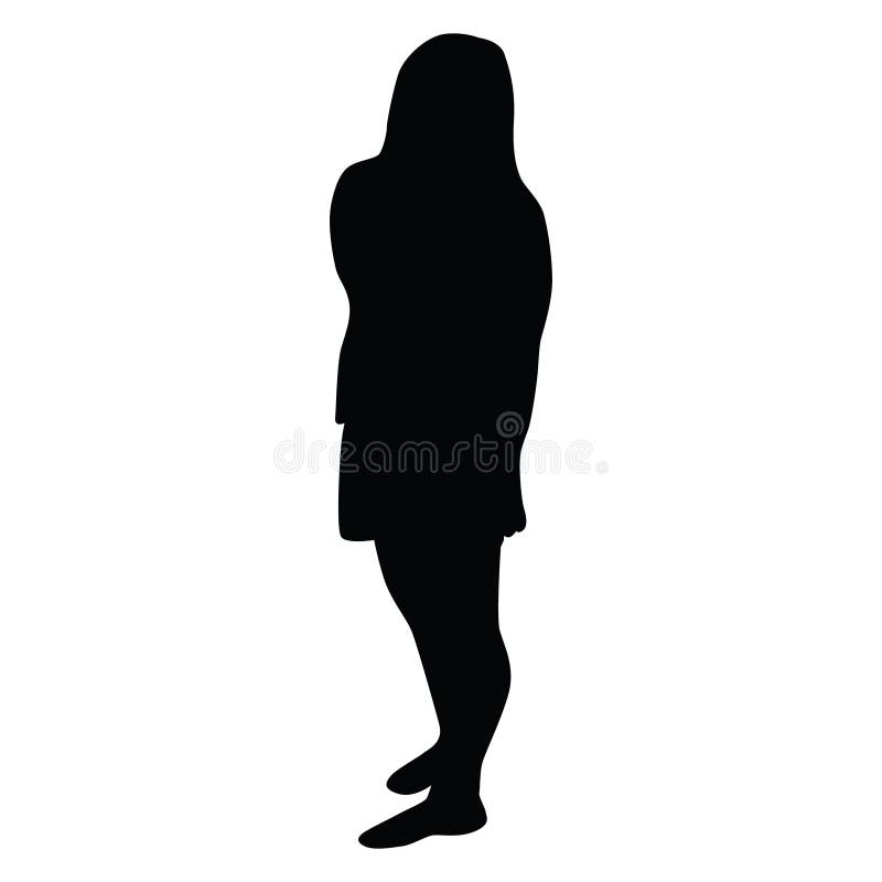 Silhouette of Woman Standing. Vector Illustration Decorative Design ...