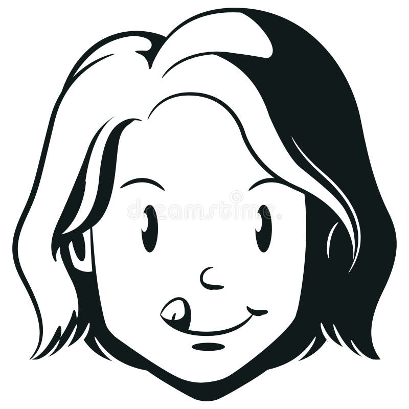 Silhouette Woman Starving Food Expression Head Stock Vector ...