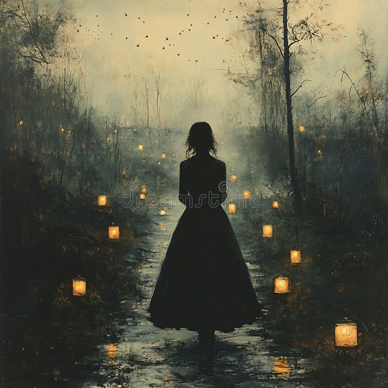 Silhouette Woman Walking Forest Stock Illustrations – 1,048 Silhouette ...