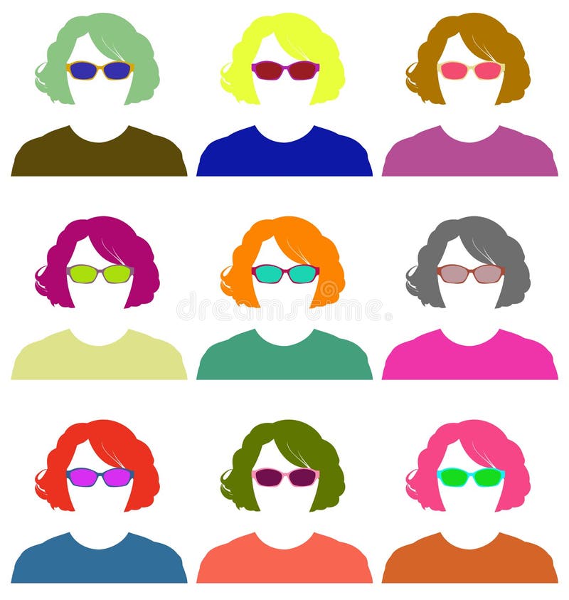 Silhouette Women of All Colors. Vector Stock Vector - Illustration of ...