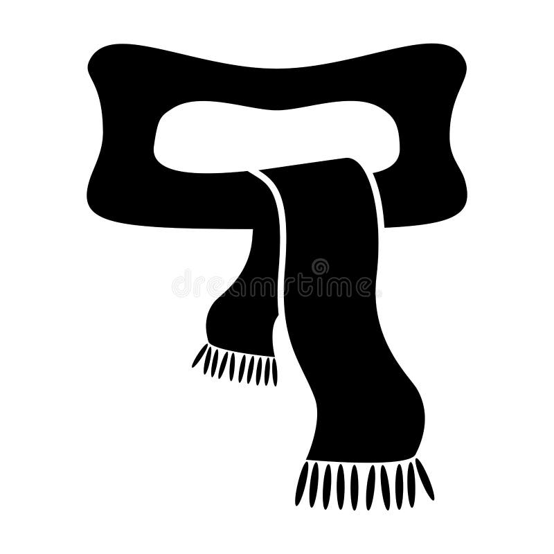 Woolen scarf silhouette stock vector. Illustration of material - 103882618
