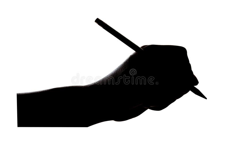 Silhouette of a writing stock photo. Image of isolated - 299792480