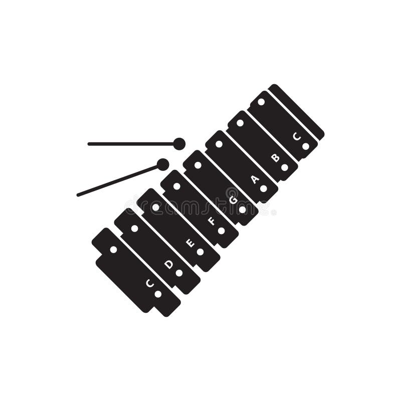 Silhouette of Xylophone. Vector Illustration Decorative Design Stock ...