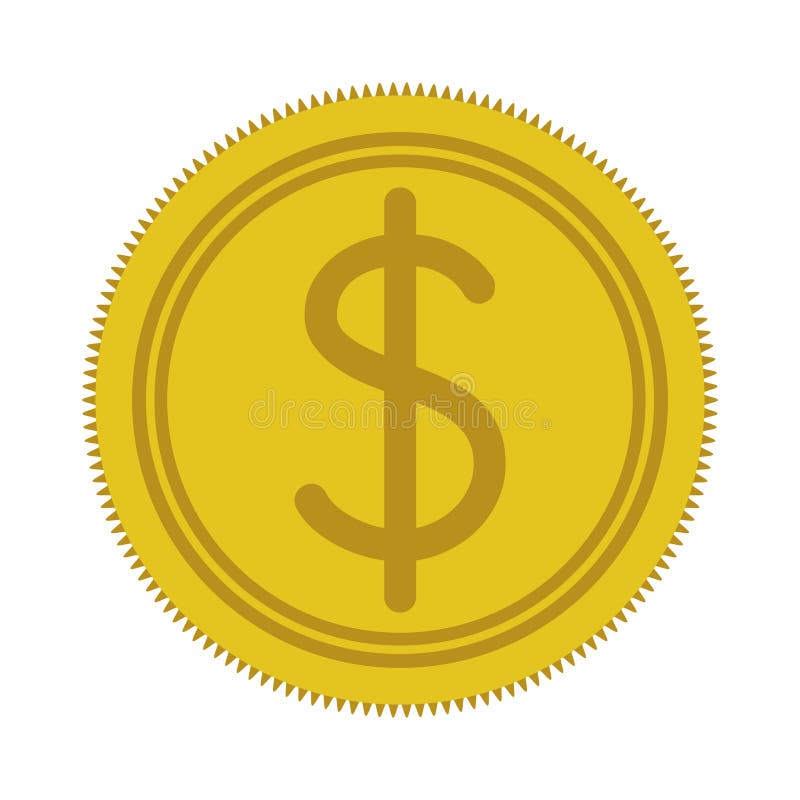 Silhouette Yellow Coin with Dollar Symbol Stock Vector - Illustration ...