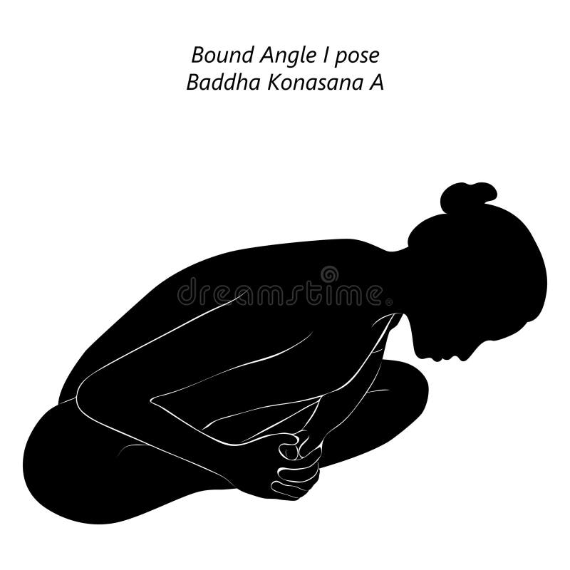 Baddha Konasana Yoga Pose Stock Illustrations – 117 Baddha Konasana ...