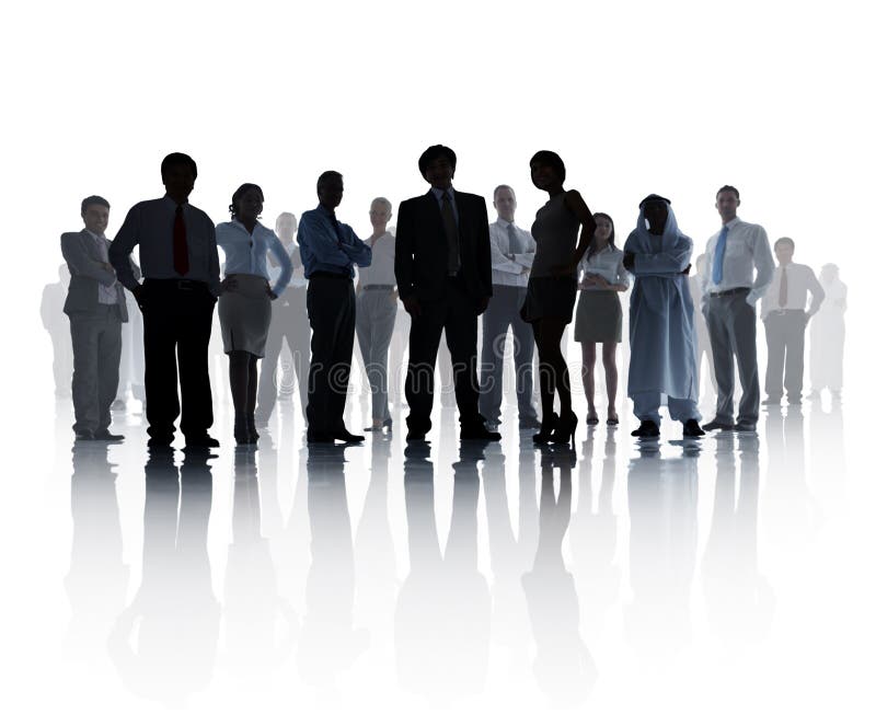 Silhouetted Business Team on White Background Stock Photo - Image of ...