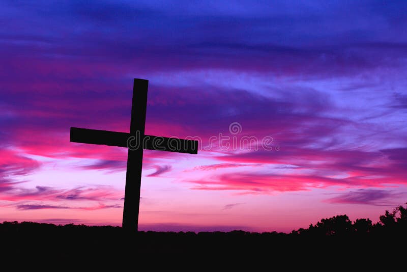Silhouetted Cross And Sunset Royalty Free Stock Photo - Image: 3137405