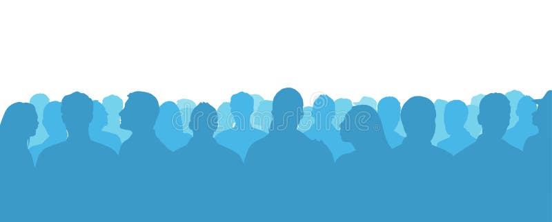 Silhouetted Crowd Audience, Fans Vector Illustration Stock Vector ...