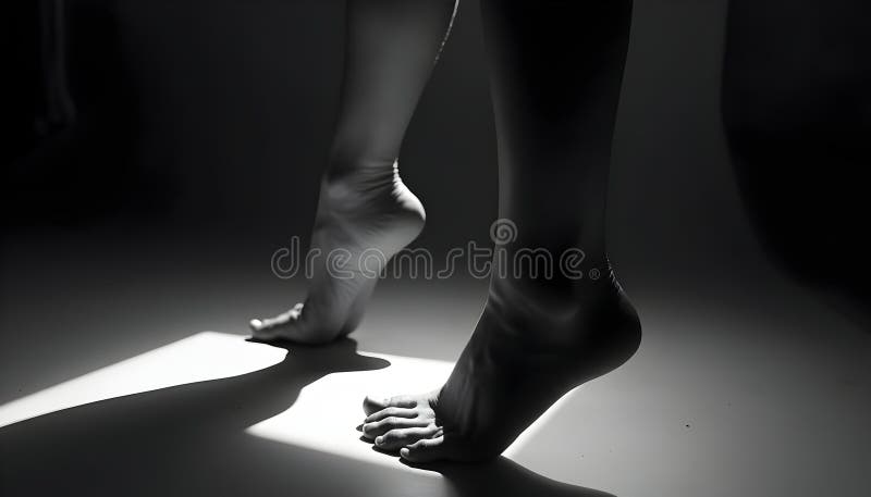 Elegant Female Feet: a Dramatic Black and White Study Stock Photo ...