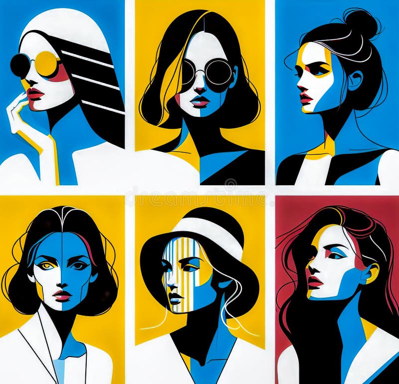 Silhouetted Figures with Colorful Backgrounds and Obscured Faces Stock ...