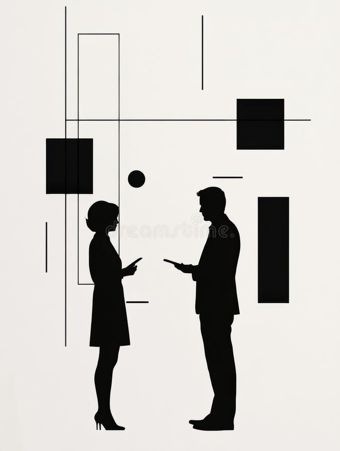 Two Figures Negotiating in a Modern Office Space during Daytime Meeting ...