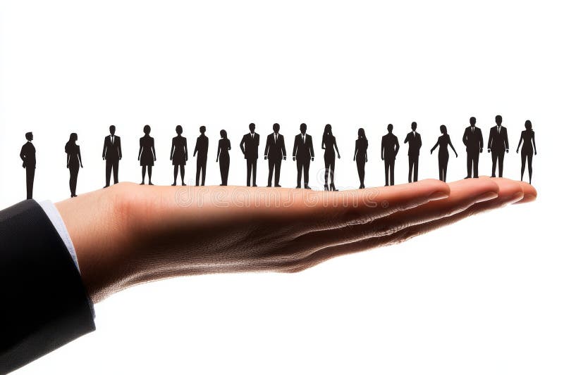 Silhouetted Figures Standing on a Platform in a Clean Minimalist ...