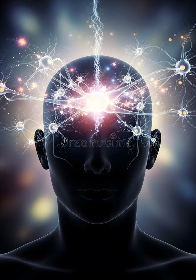 Awakened mind neurons. stock illustration. Illustration of burst ...