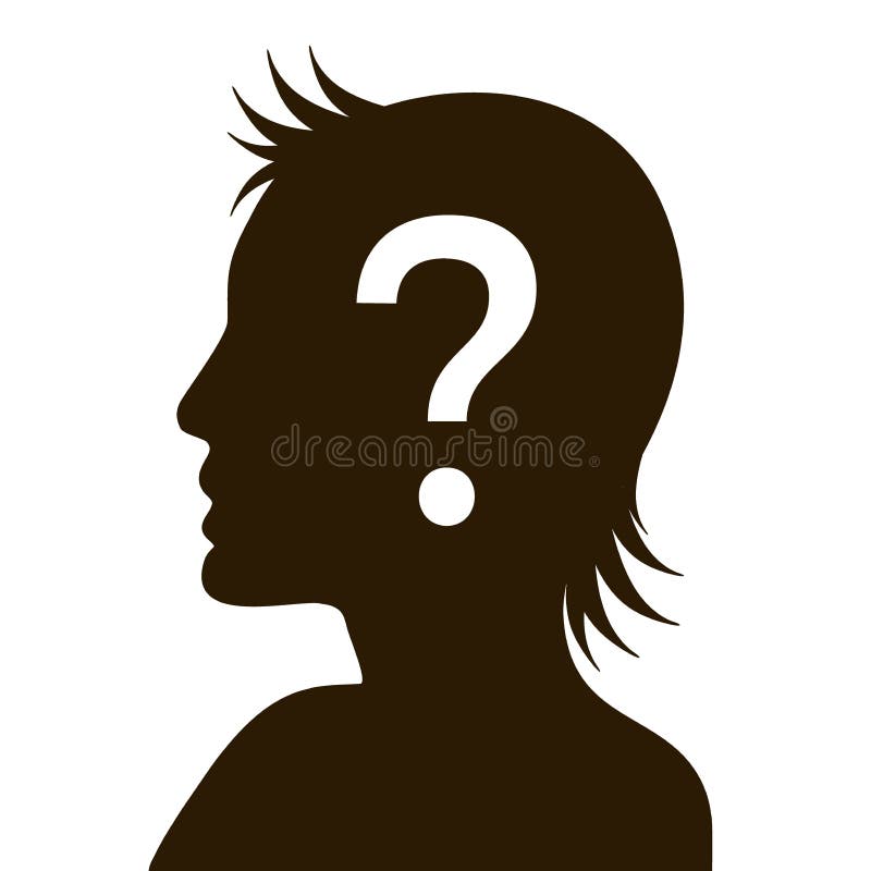 Silhouetted Human Head with Question Mark Symbol Stock Vector ...