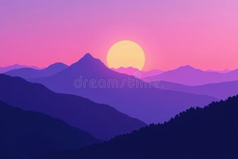 Silhouetted Mountain Range at Sunrise, Pastel Purple Hues Stunning ...