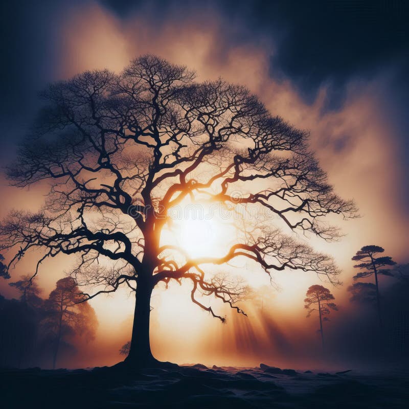 Silhouetted Tree a Tree Silhouetted Against a Bright Sky with Ed Stock ...
