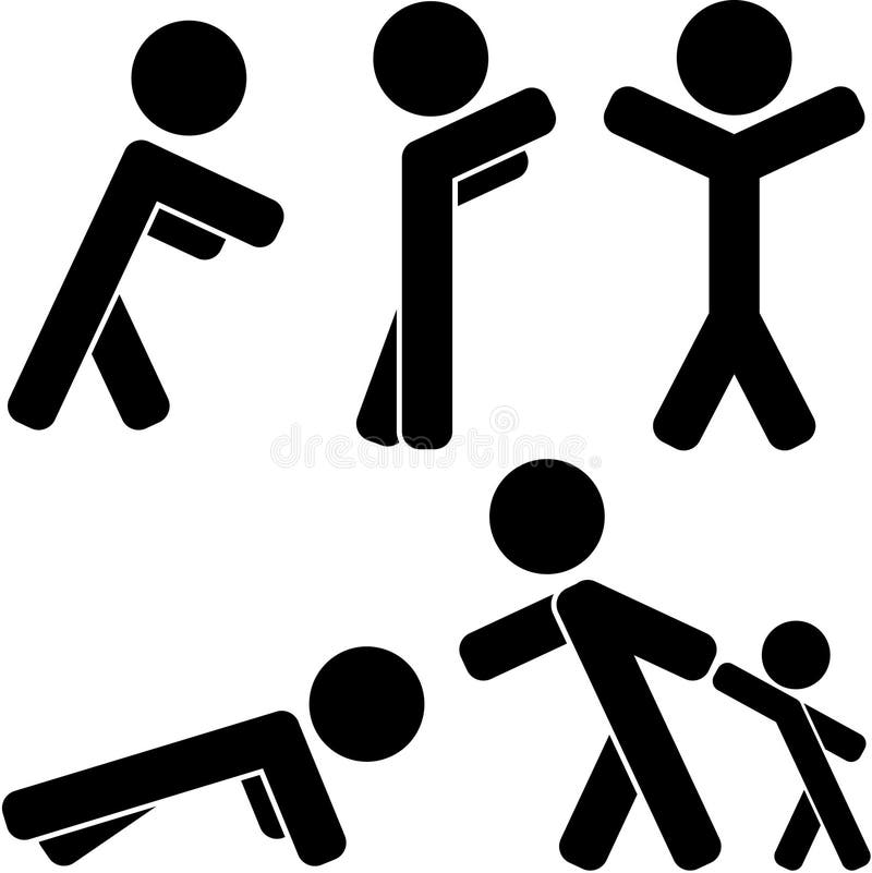 De Bewegende Mensen Silhouetteren Vector Vector Illustratie ...