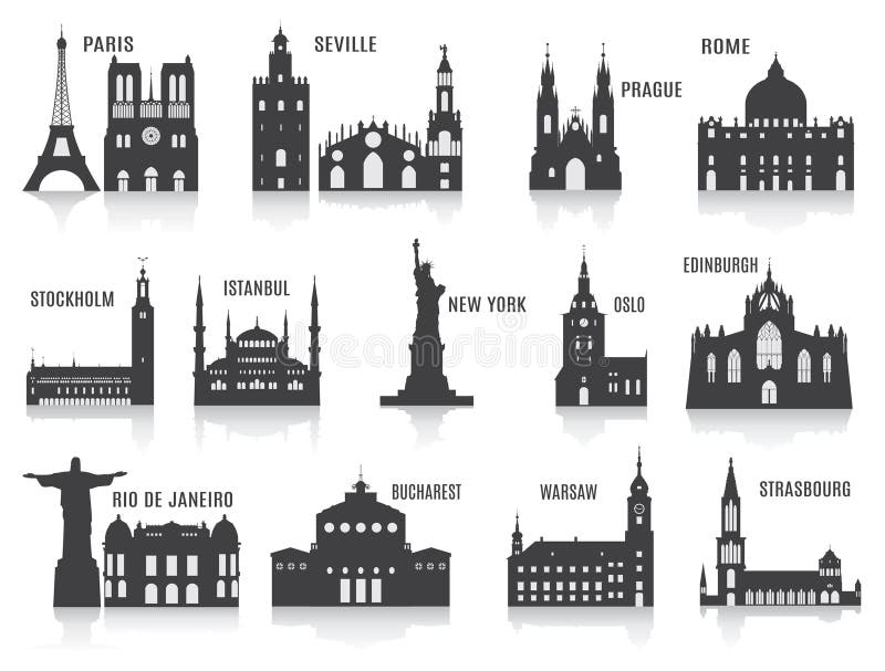 De Europese Landen Van De Stadshorizon Vector Illustratie ...