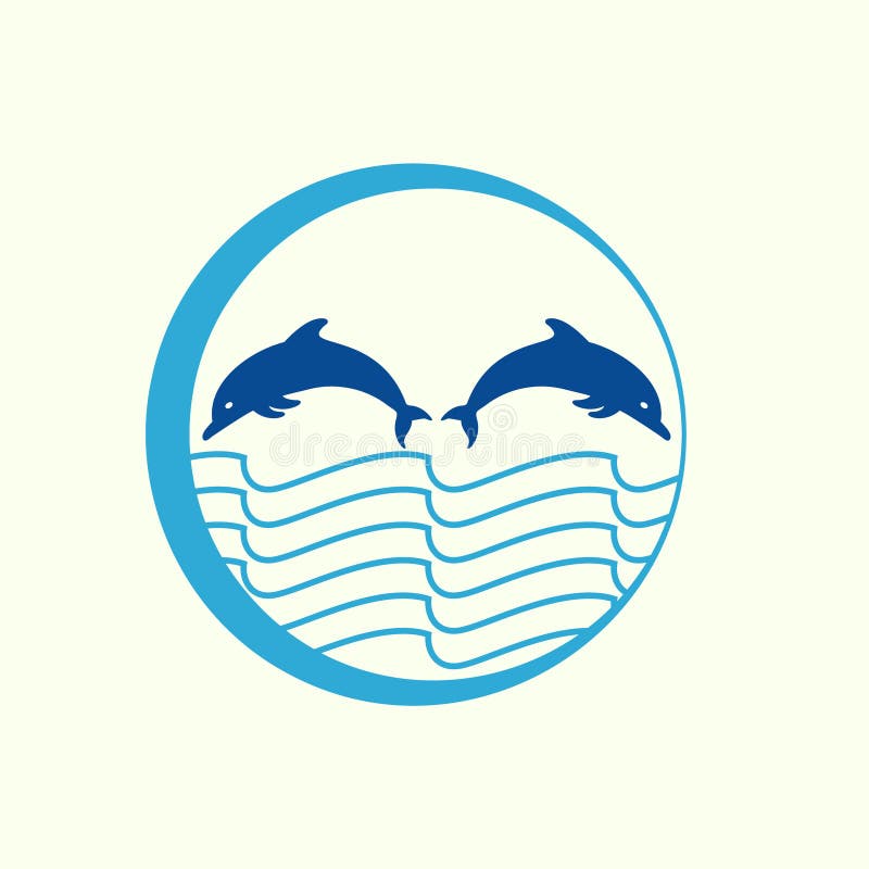 Silhouette Jumping Dolphin with Wave Logo Design Stock Vector ...
