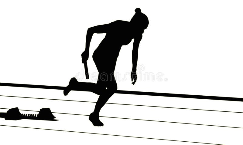 Silhouettes - 4x400 Relay Start Stock Illustration - Illustration of ...