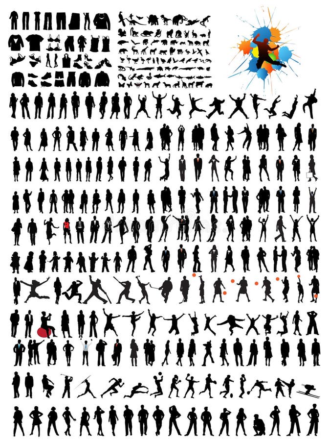 Silhouettes stock vector. Illustration of woman, leader - 4460908