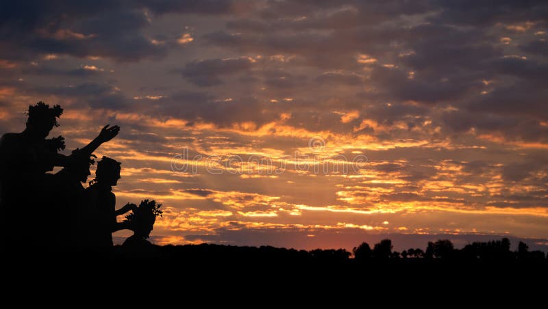Silhouettes Against a Beautiful Sunset. Sunset Silhouette Stock Image ...