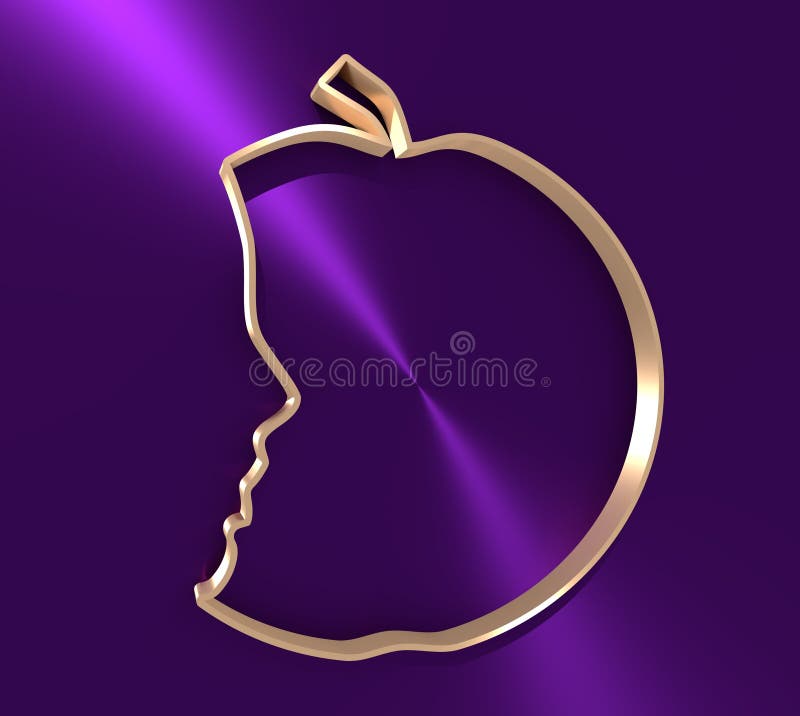 Silhouettes of Apple and Head. Stock Illustration - Illustration of ...