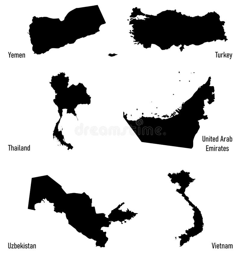 Silhouettes of Asia Countries Vector Illustration 向量例证 - 插画 包括有 例证, 地产 ...
