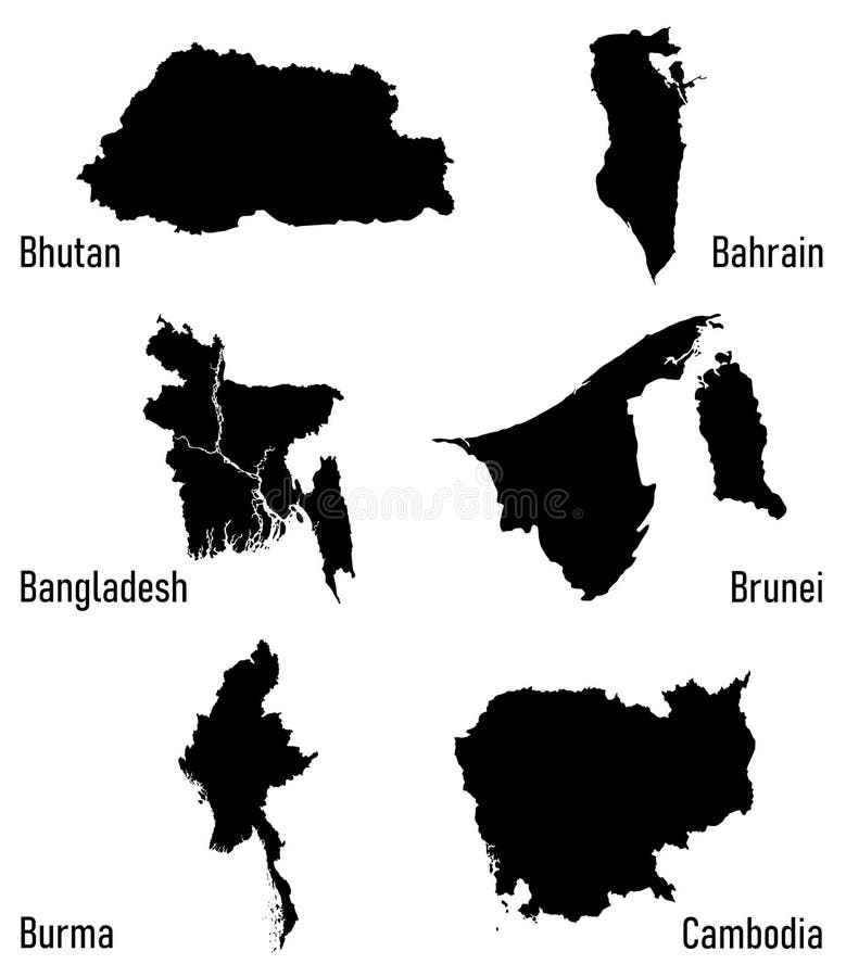 Countries Silhouettes Stock Illustrations – 399 Countries Silhouettes ...