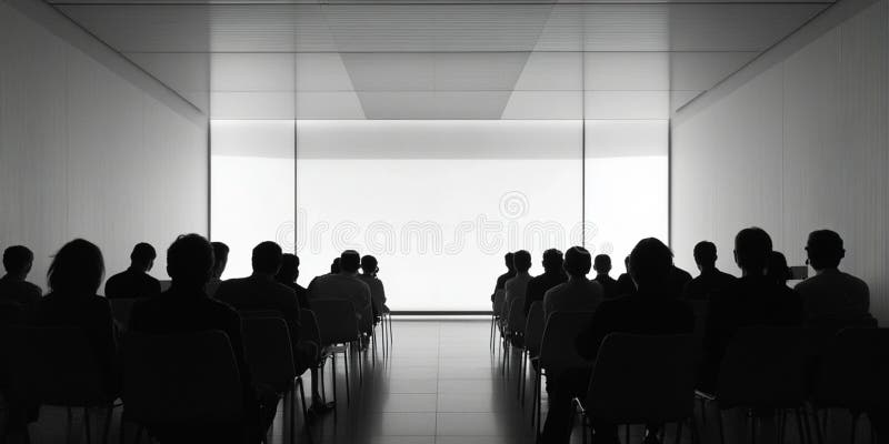Silhouettes of Attentive Audience at Modern Conference Presentation ...