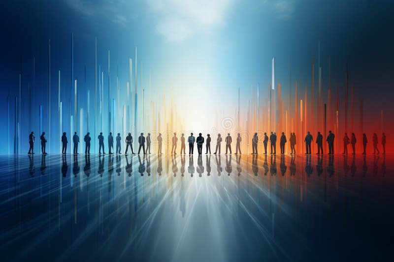 Silhouettes of Business People Standing in Front of a Bright Light ...