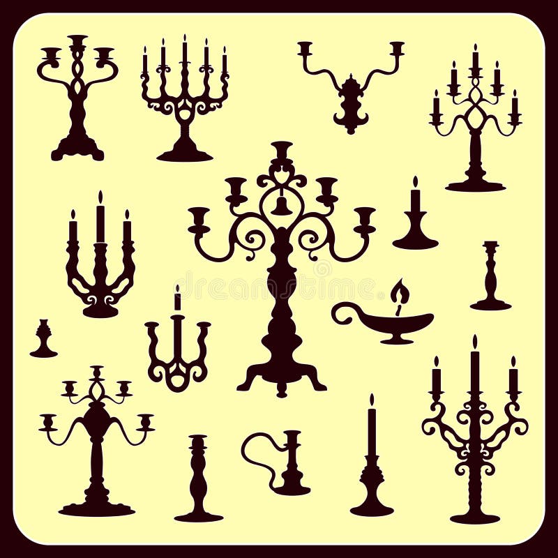 Candlesticks Vector Icon in 6 Different Modern Styles. Black, Two ...