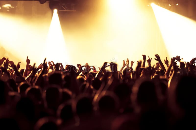 Silhouettes of Concert Crowd Stock Photo - Image of back, group: 19910186