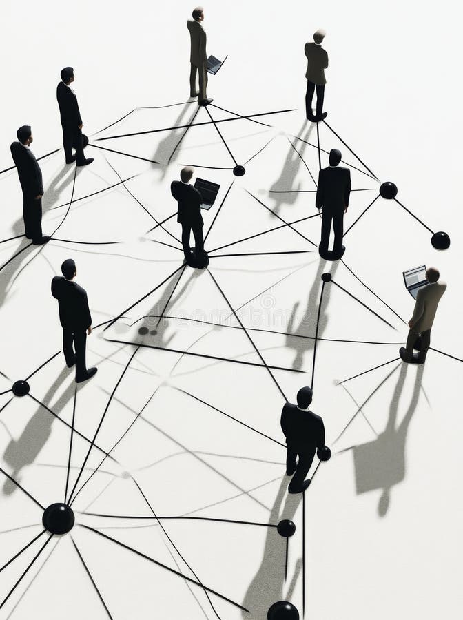 Silhouettes of a Crowd Holding Digital Devices in Front of an Abstract ...