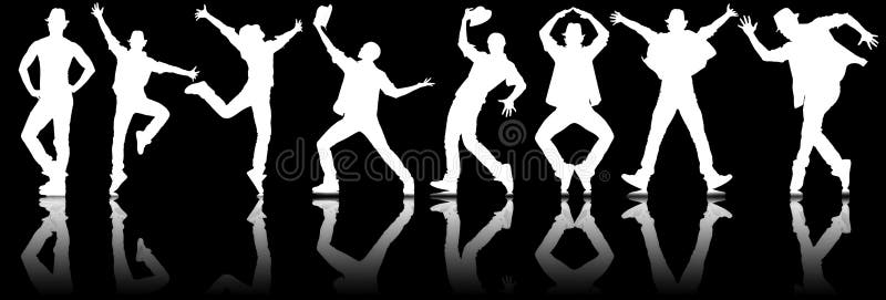 The Silhouettes of Dancers in Dancing Concept Stock Image - Image of ...