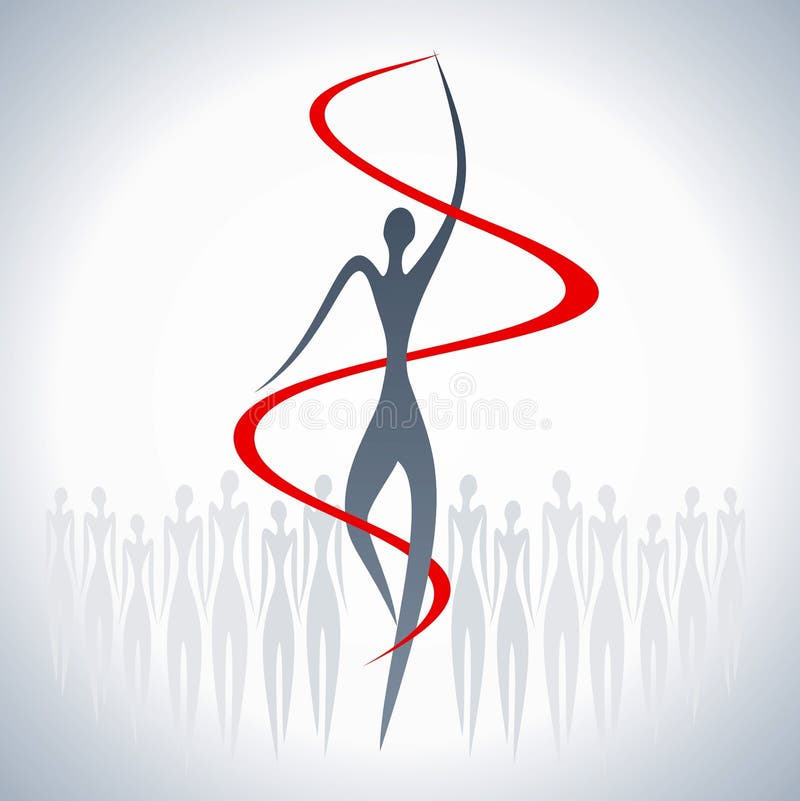 Ballet dancer with ribbon stock vector. Illustration of model - 42305771