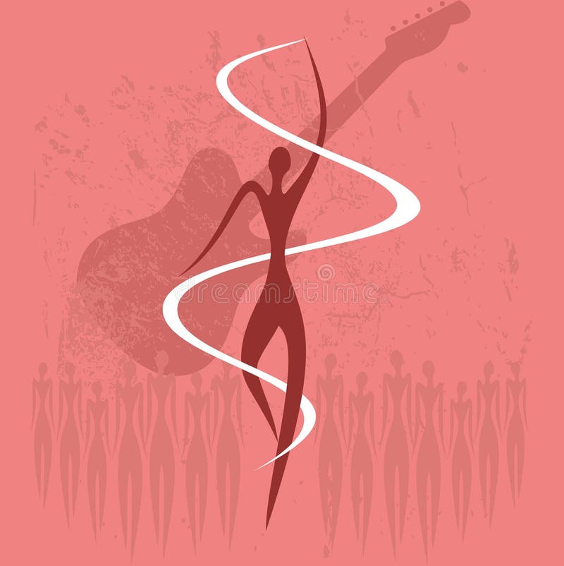 Silhouettes of the Dancing Lady Stock Vector - Illustration of female ...