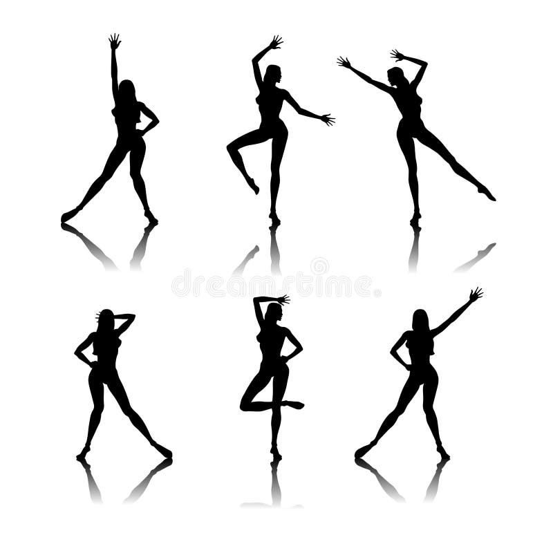 3 Women Dancing Clip Art stock illustration. Illustration of images ...