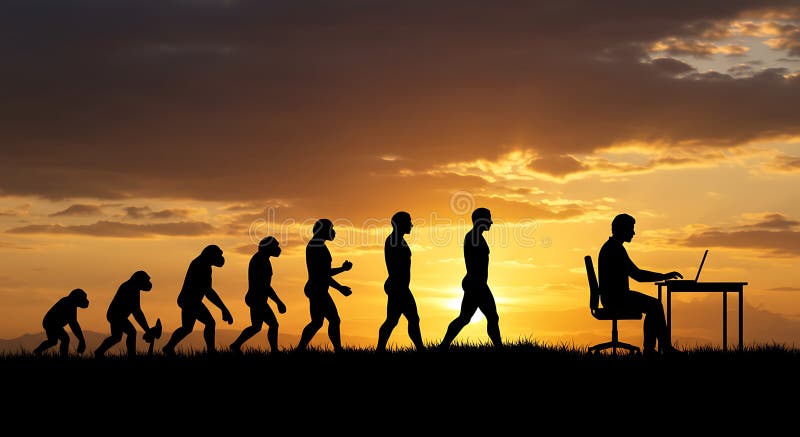 Silhouettes Depict the Evolutionary Progression from an Ape To a Modern ...